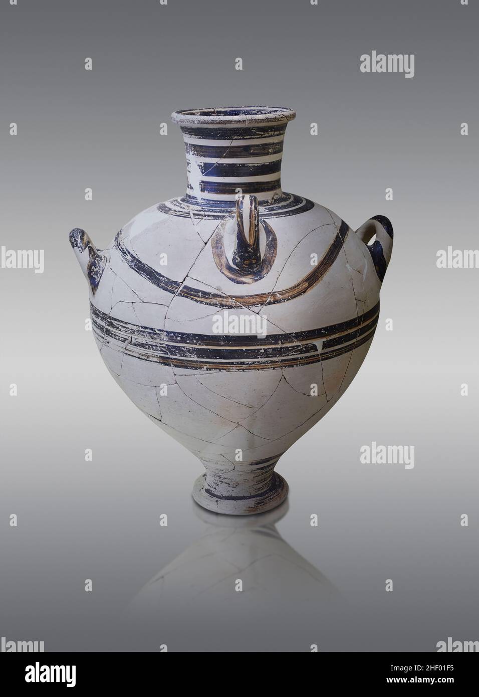 Mycenaean pottery Hydria with line design, 1150 -1100 BC . Northeast ...