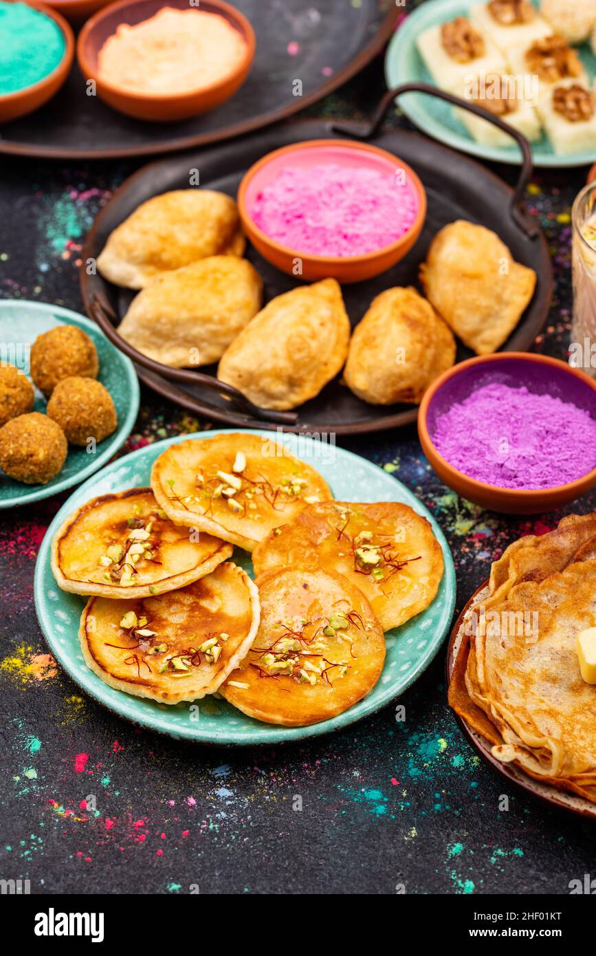 Traditional Indian Holi festival food Stock Photo - Alamy