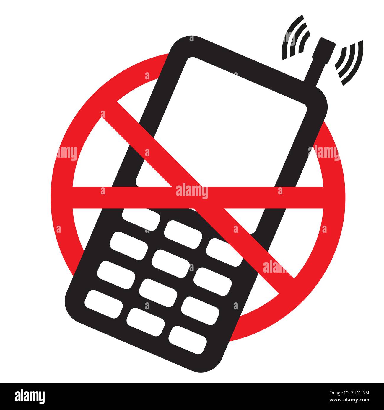 Telephone warning stop sign icon. Push button phone turn off. Vector ...