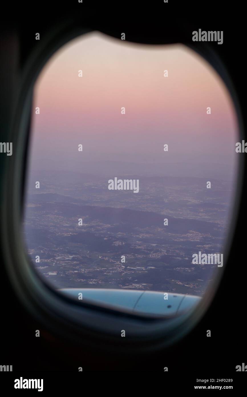 View through airplane hi-res stock photography and images - Alamy