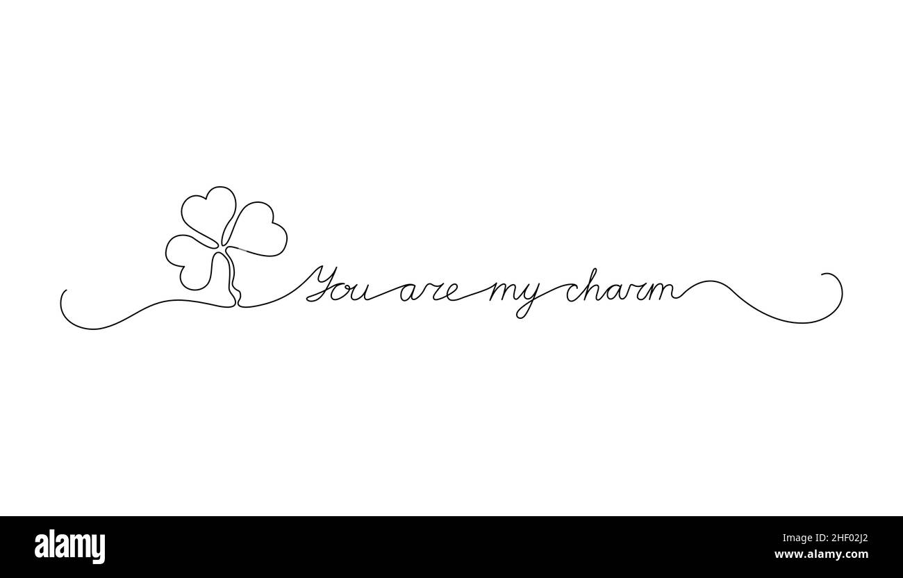 Continuous One Line script cursive text You are my charm. Vector ...