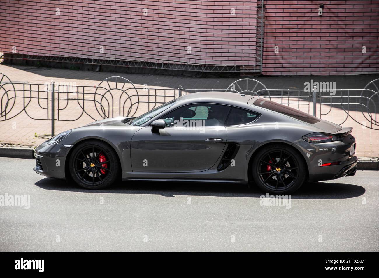 Kiev, Ukraine - June 19, 2021: Porsche 718 Cayman S. Gray Porsche ...
