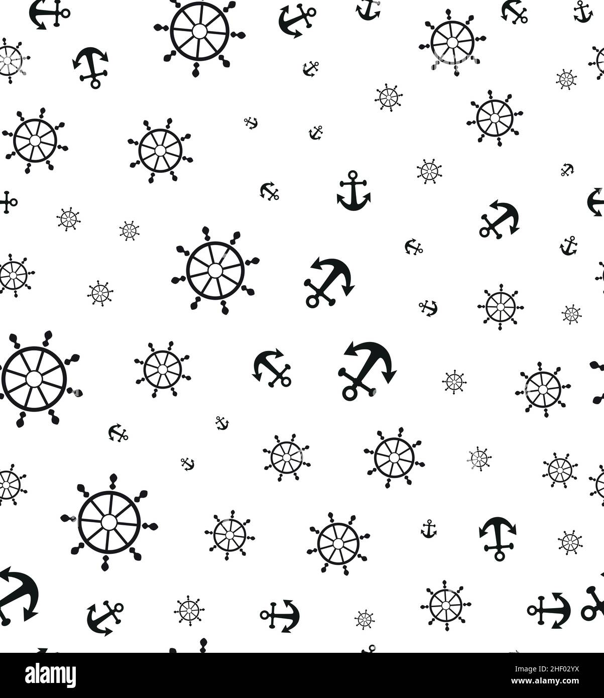 Seamless Maritime Pattern ,Blue Sailing Vessel and Anchor on a White ...