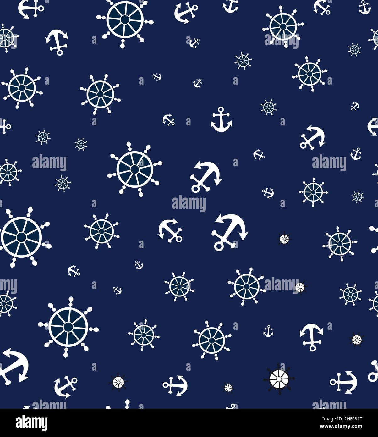 Seamless Maritime Pattern ,Blue Sailing Vessel and Anchor on a White ...