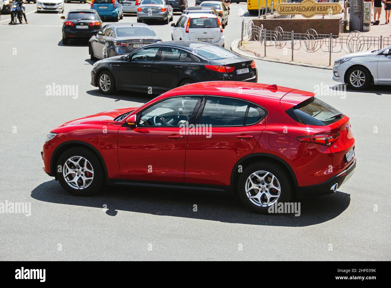 Kiev, Ukraine - June 19, 2021: Italian SUV Alfa Romeo Stelvio Q4 in the ...