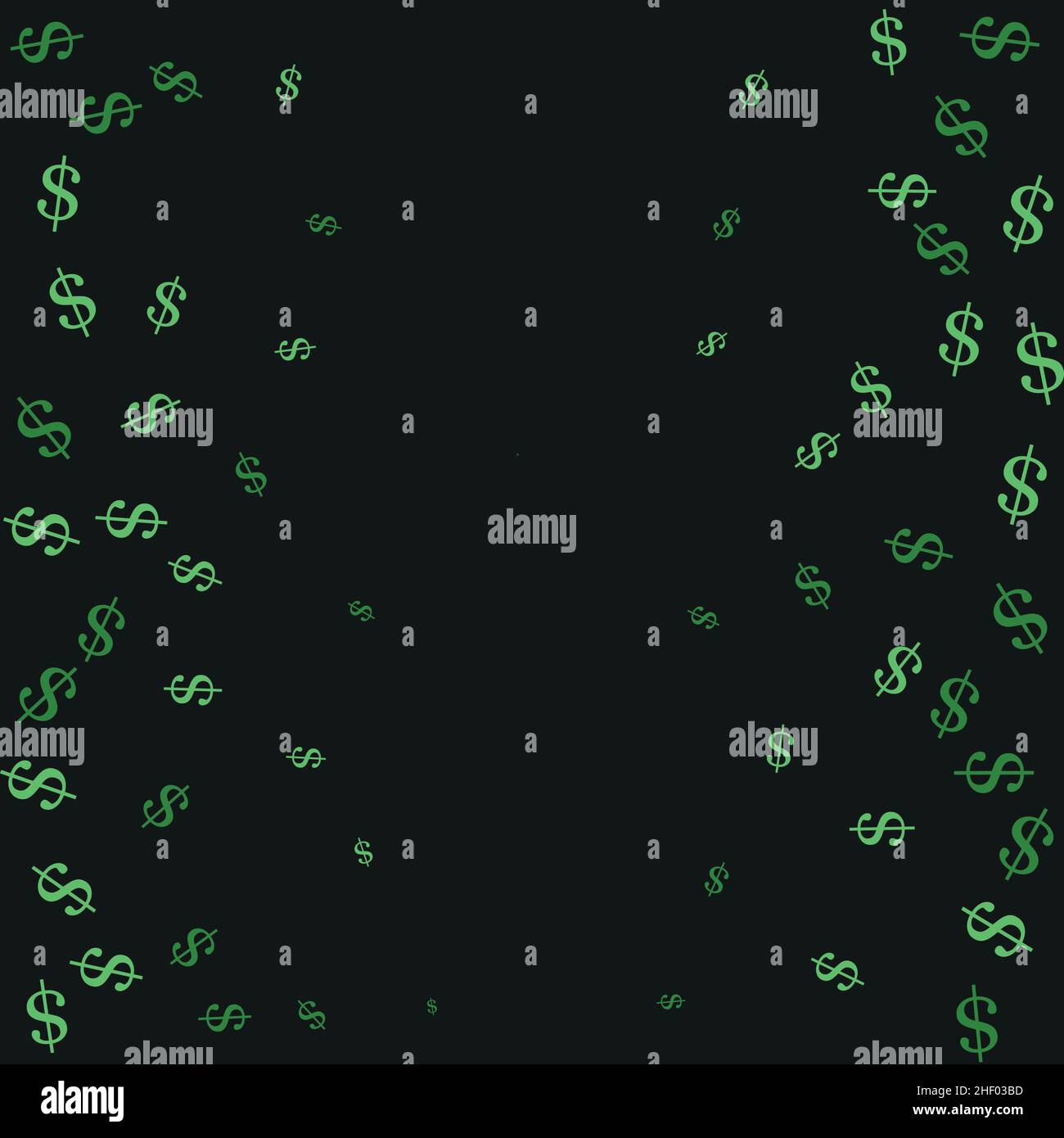 Dark Green vector background with signs of dollars. Modern geometrical ...