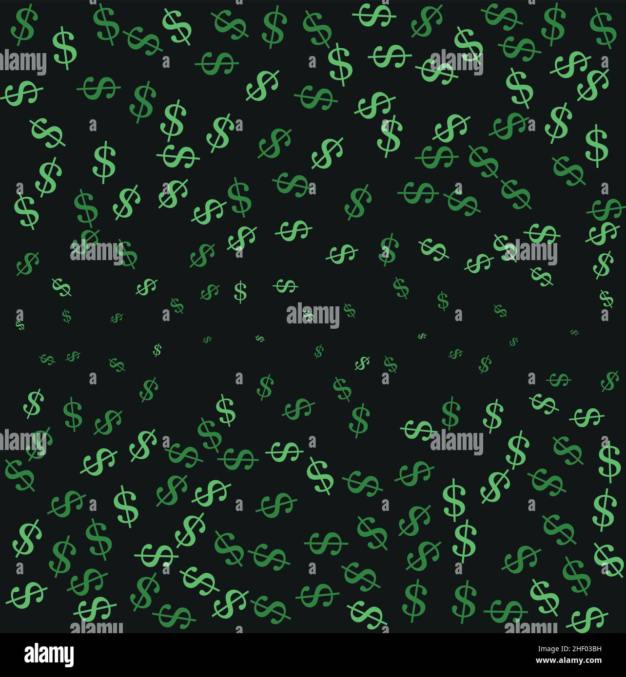 Dark Green vector background with signs of dollars. Modern geometrical ...