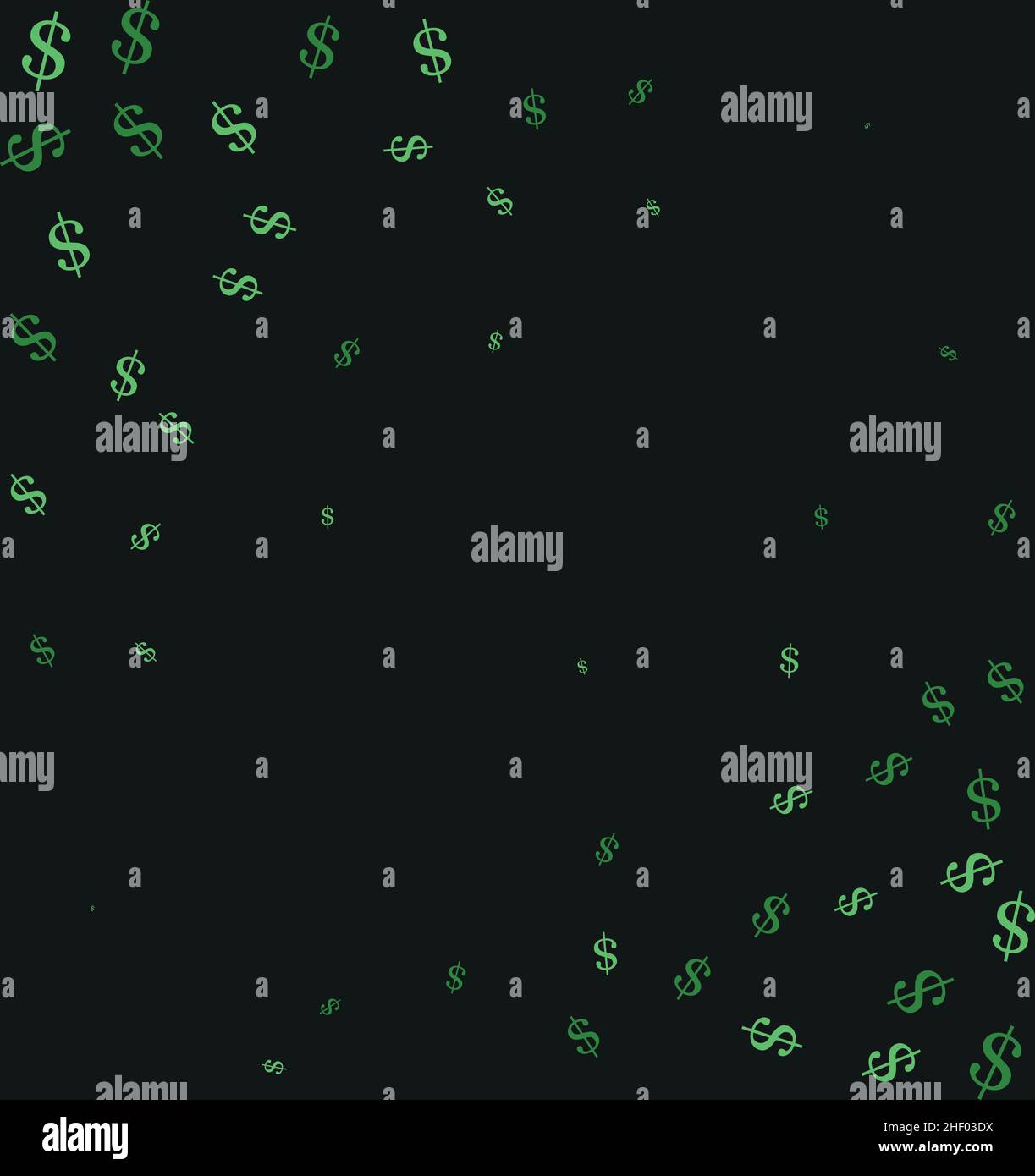 Dark Green vector background with signs of dollars. Modern geometrical ...