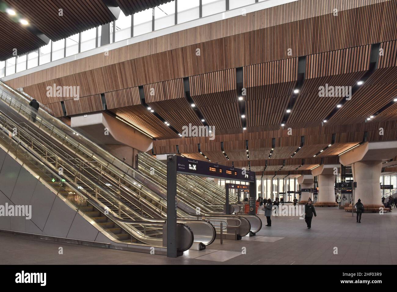 London Bridge Station - modern concourse with escalators, located in ...