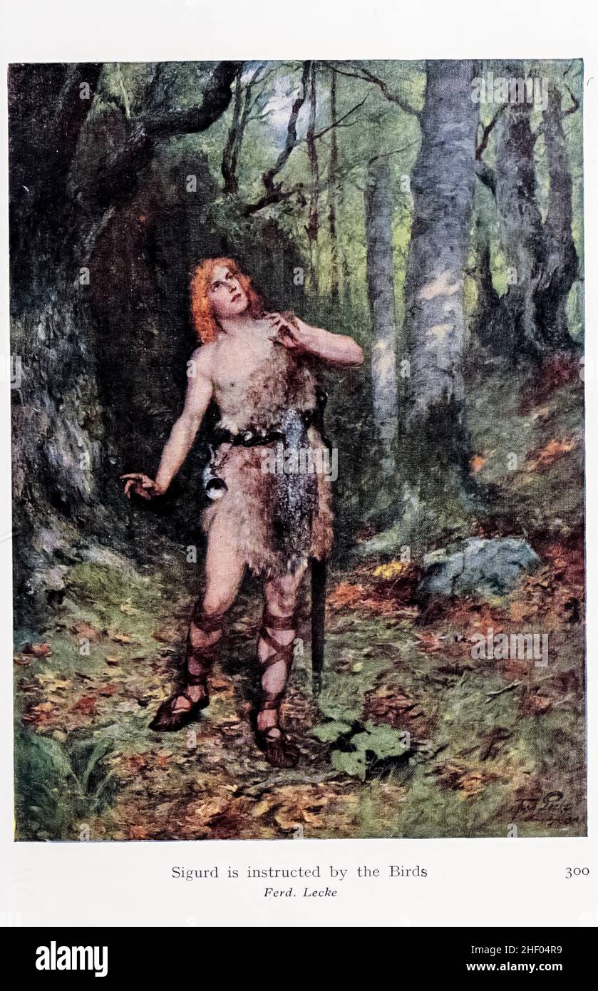 Sigurd is instructed by the Birds by Ferd. Lecke. from The Volsunga ...