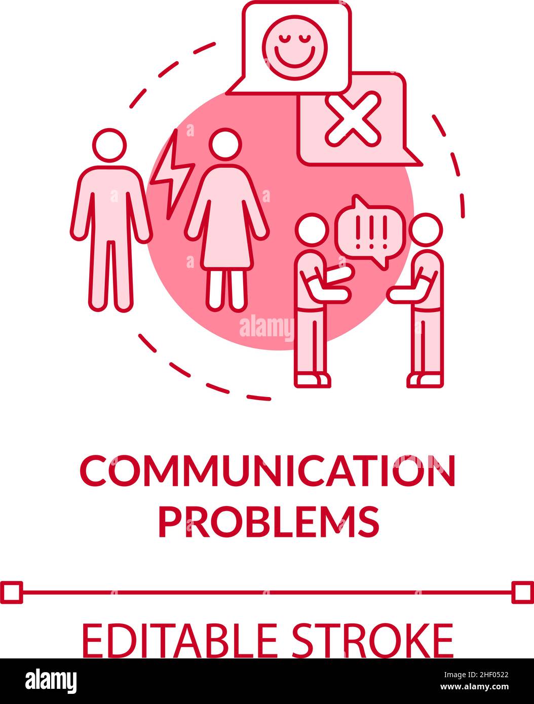 Communication problems pink concept icon Stock Vector Image & Art - Alamy
