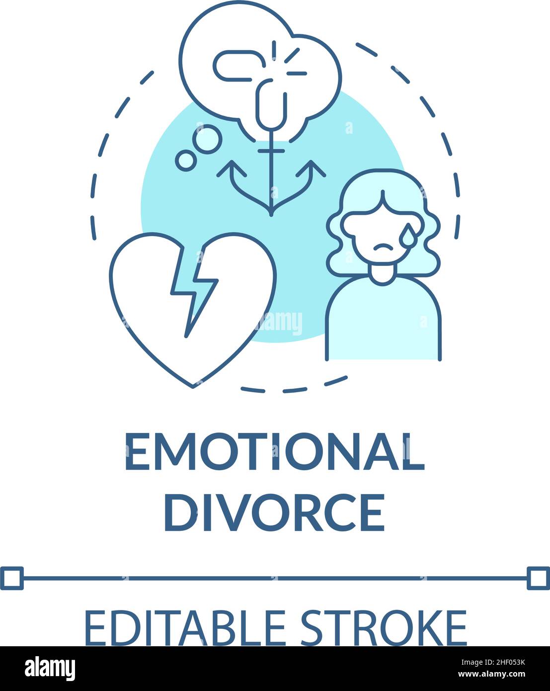 Emotional divorce turquoise concept icon Stock Vector Image & Art - Alamy