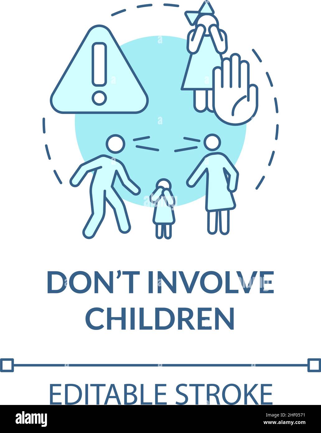 Dont involve children turquoise concept icon Stock Vector Image & Art ...