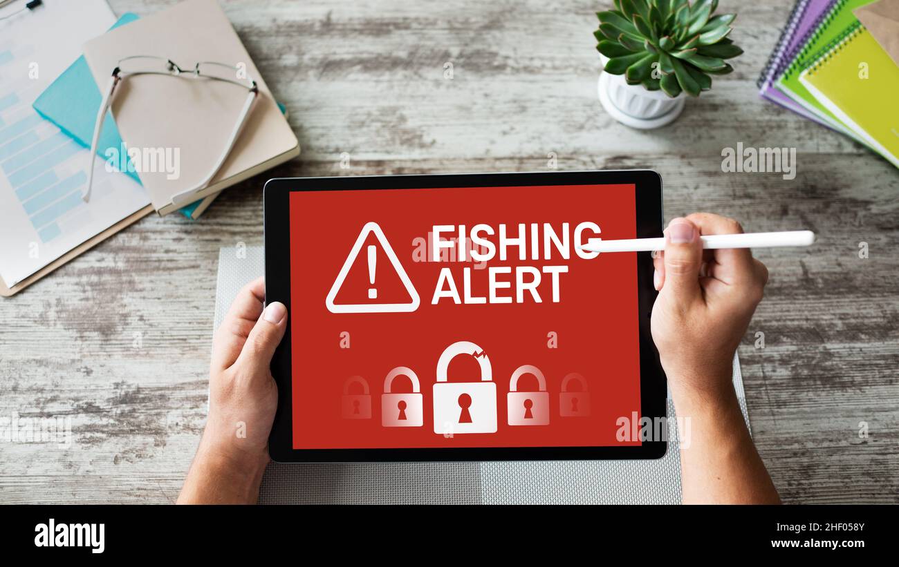 Fishing alert, Fraud, Virus, Cyber security breath detection banner on ...
