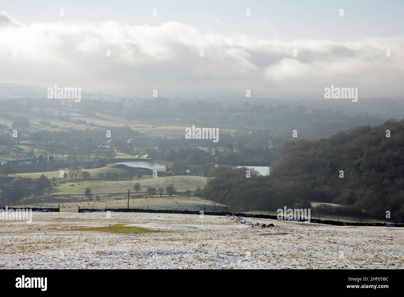 View toward Sutton Common on a winter day from Tegg's Nose Macclesfield ...