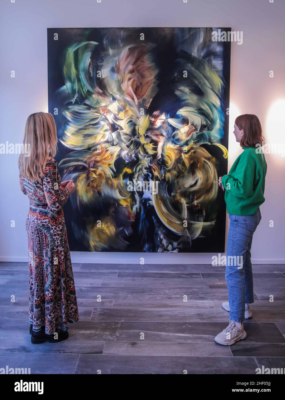 London UK 13 January 2022 Unrighteousness, 2021 Oil on Canvas, Lydia ...