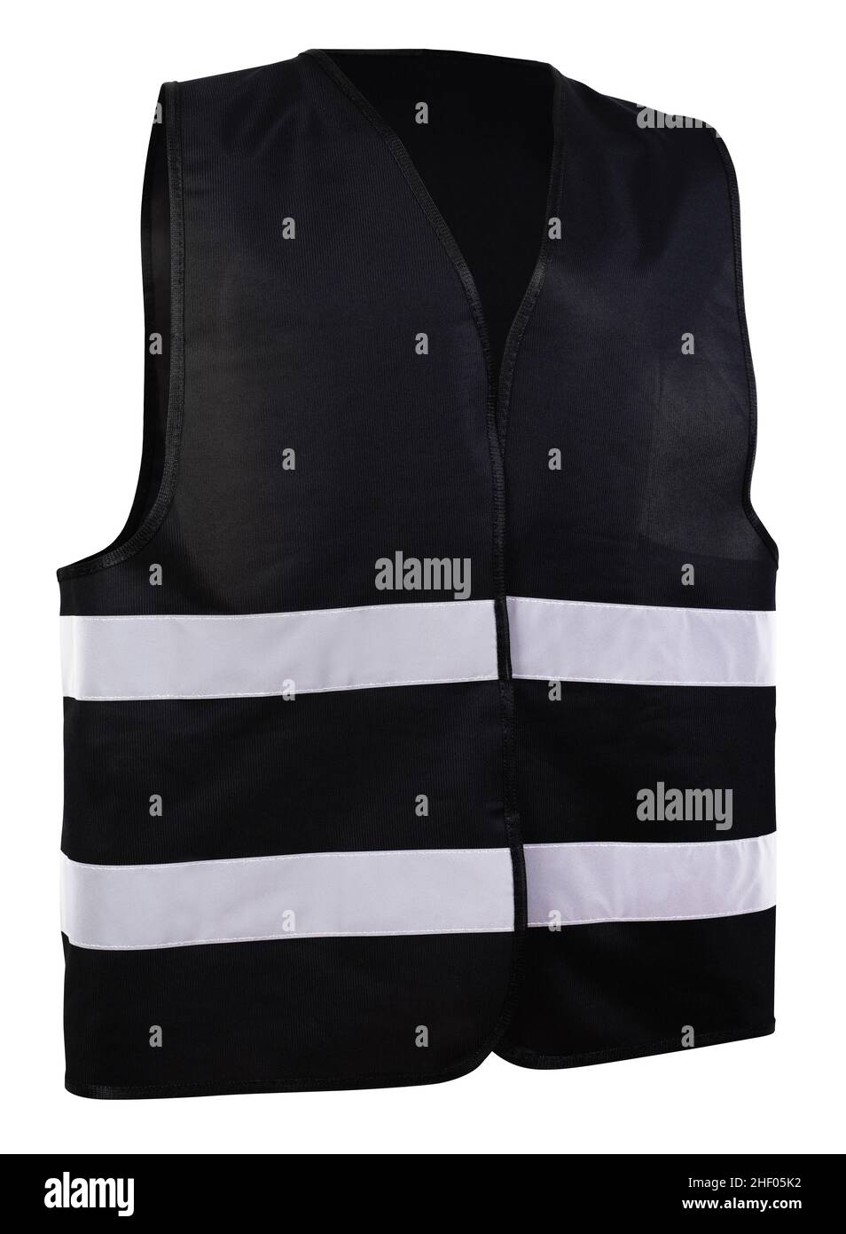 Safety warning signal vest with reflective stripes isolated Stock Photo ...