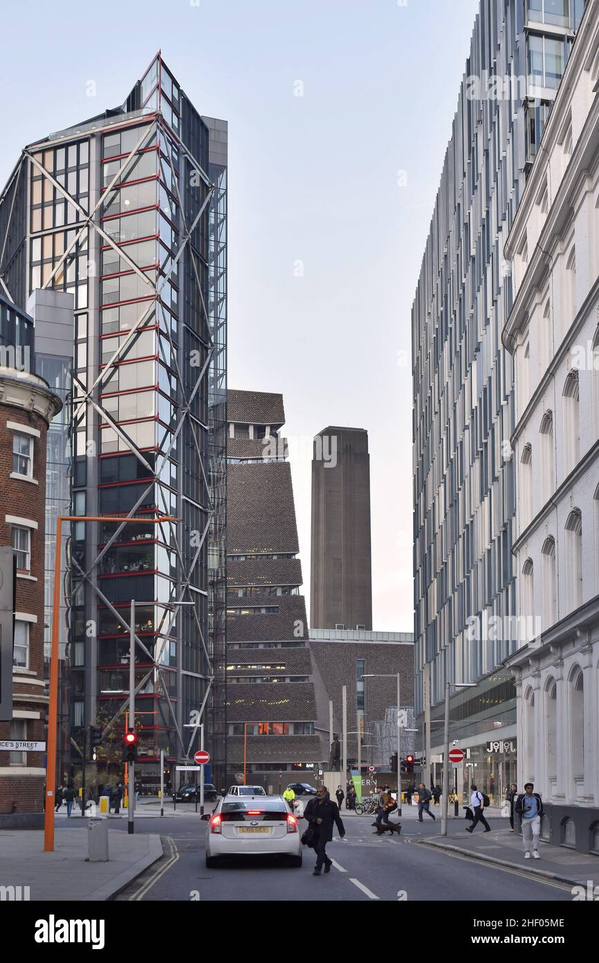 Modern Neo Bankside residential block and Blue Fin Building with Tate ...