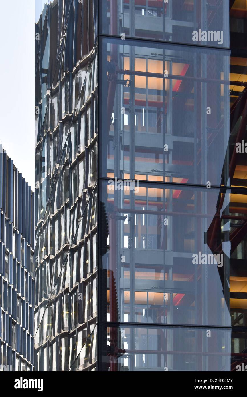 Blue Fin Building and Neo Bankside - modern glass structures facade ...