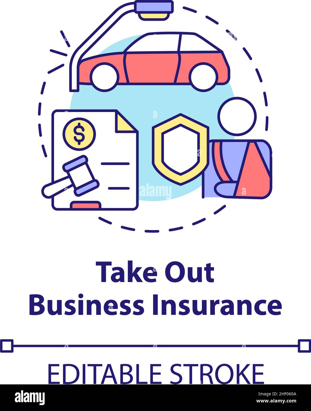 Take out business insurance concept icon Stock Vector Image & Art - Alamy