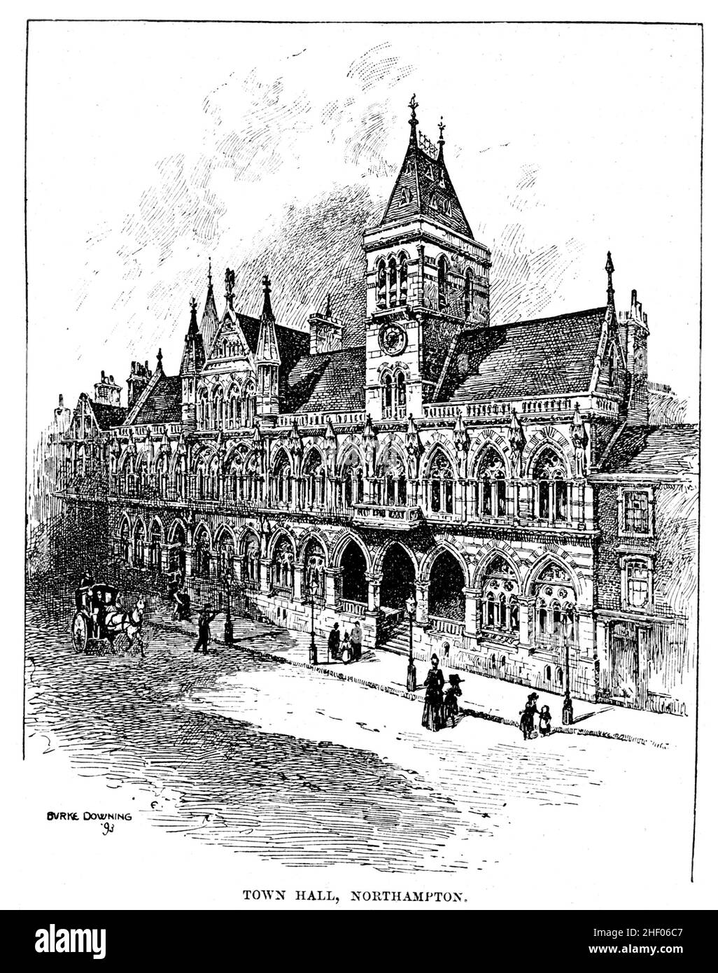Town Hall Northampton, Circa 1882 Stock Photo - Alamy