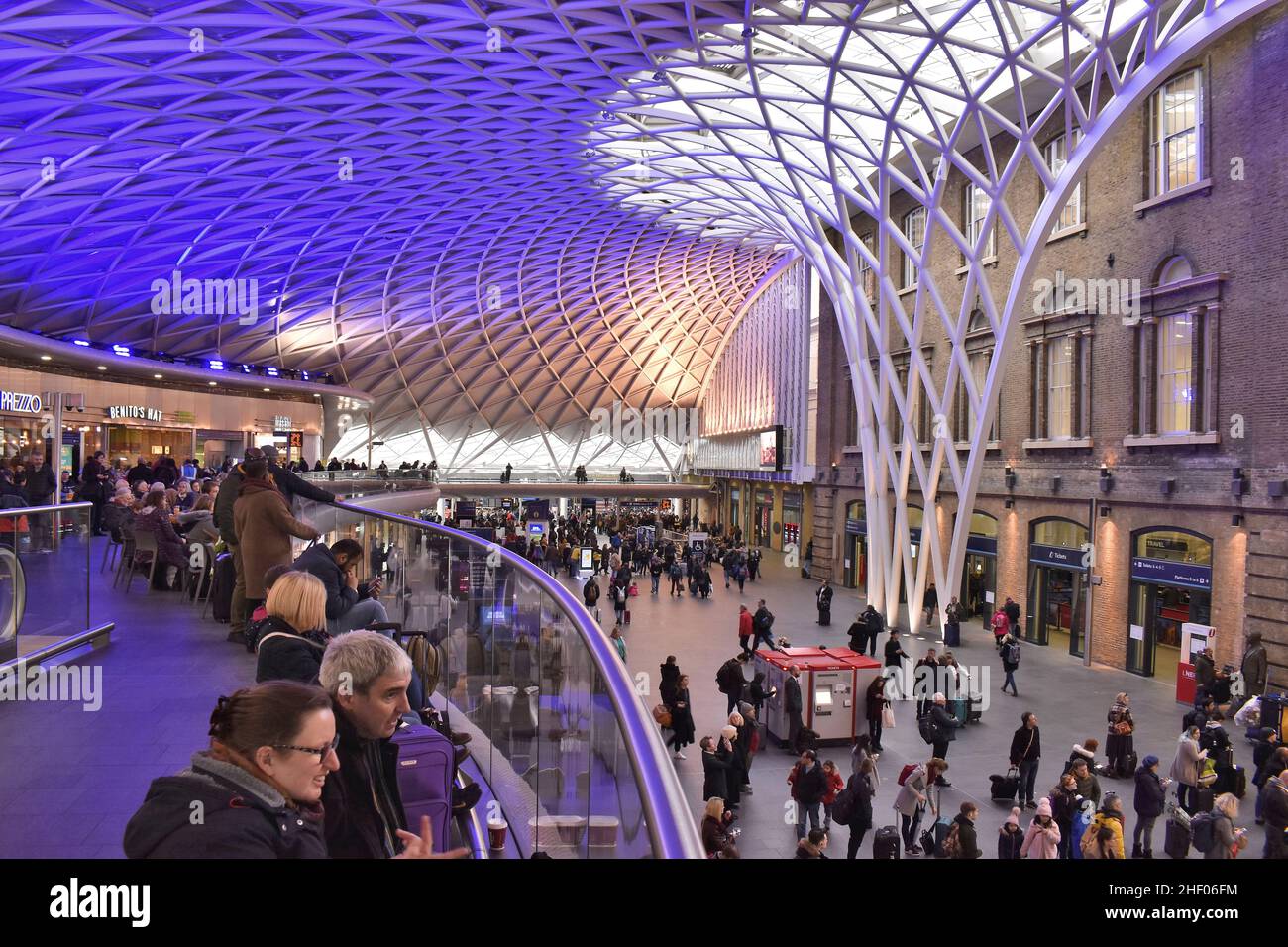 King's Cross railway station modern terminal building with steel roof ...