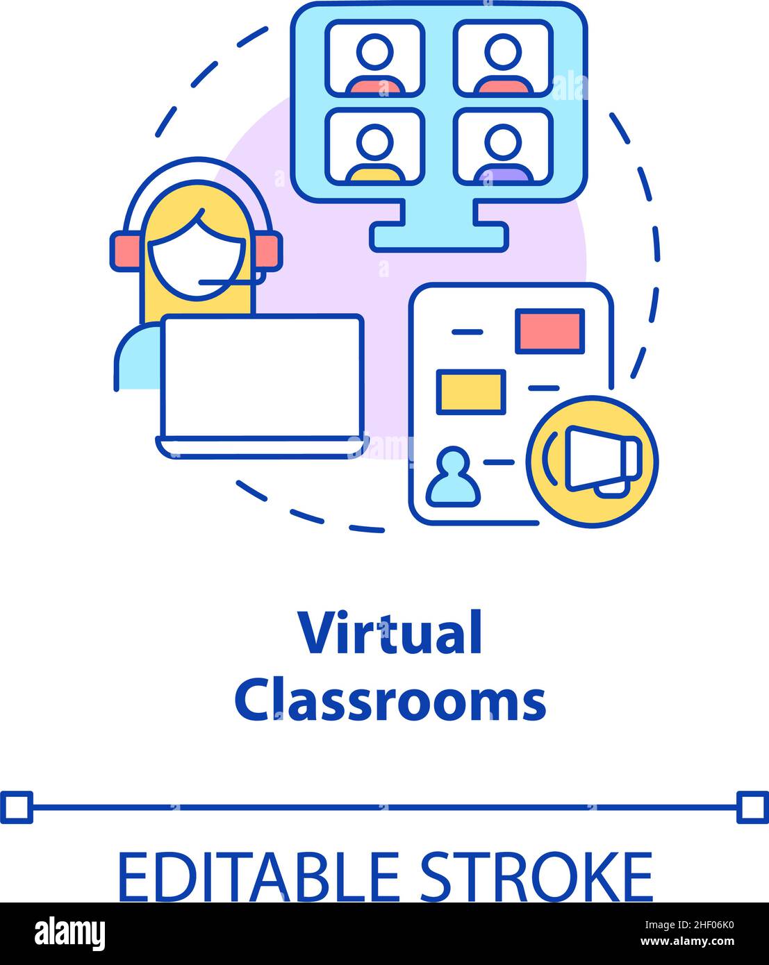 Virtual classroom concept icon Stock Vector Image & Art - Alamy