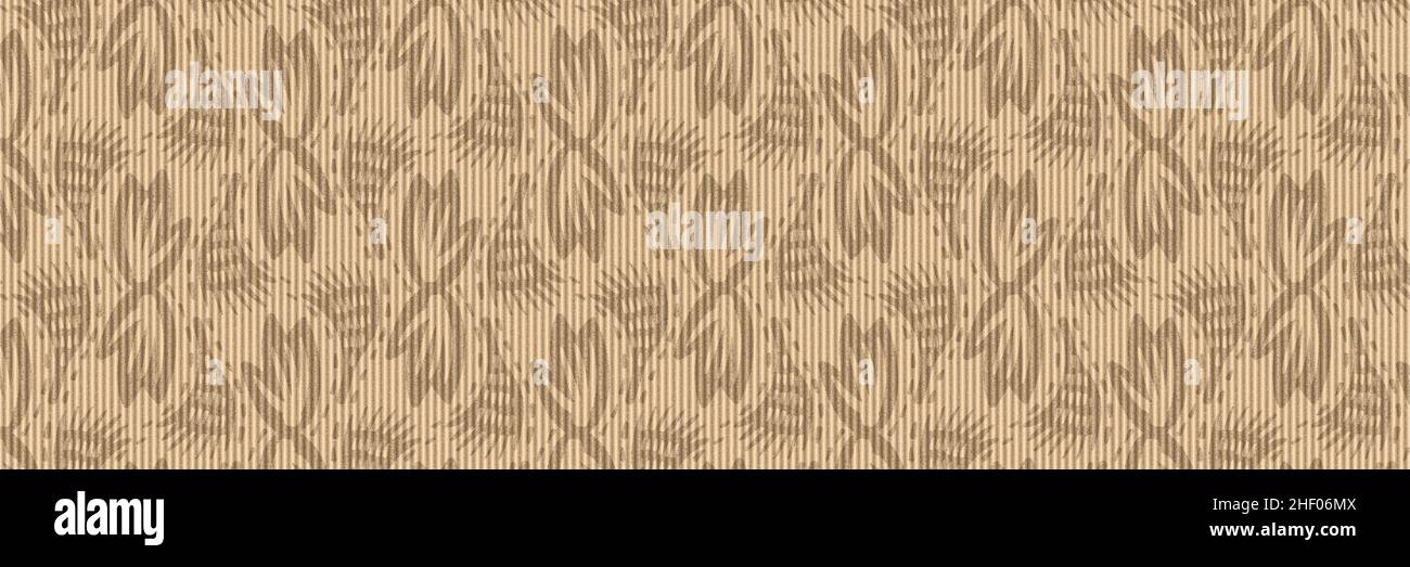 Ecru recycled corrugated card paper border texture. Patterned neutral ...