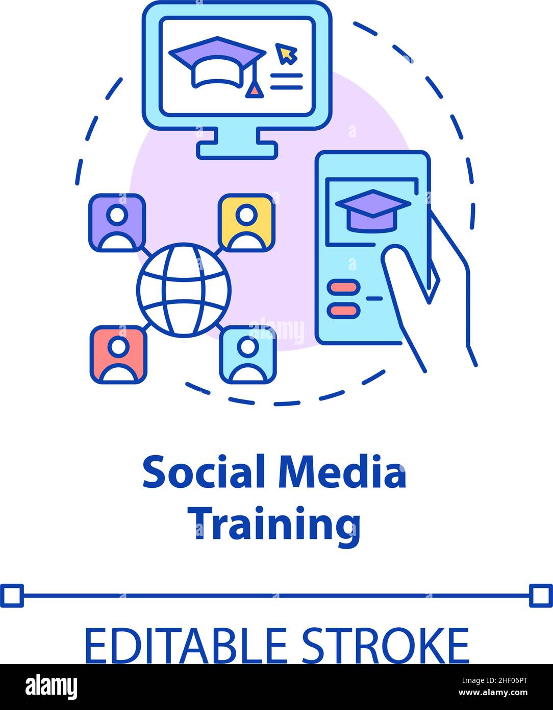 Social media training concept icon Stock Vector Image & Art - Alamy
