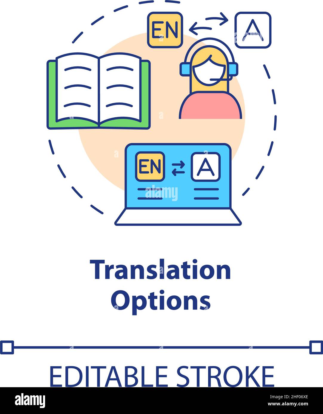 Translation option concept icon Stock Vector Image & Art - Alamy