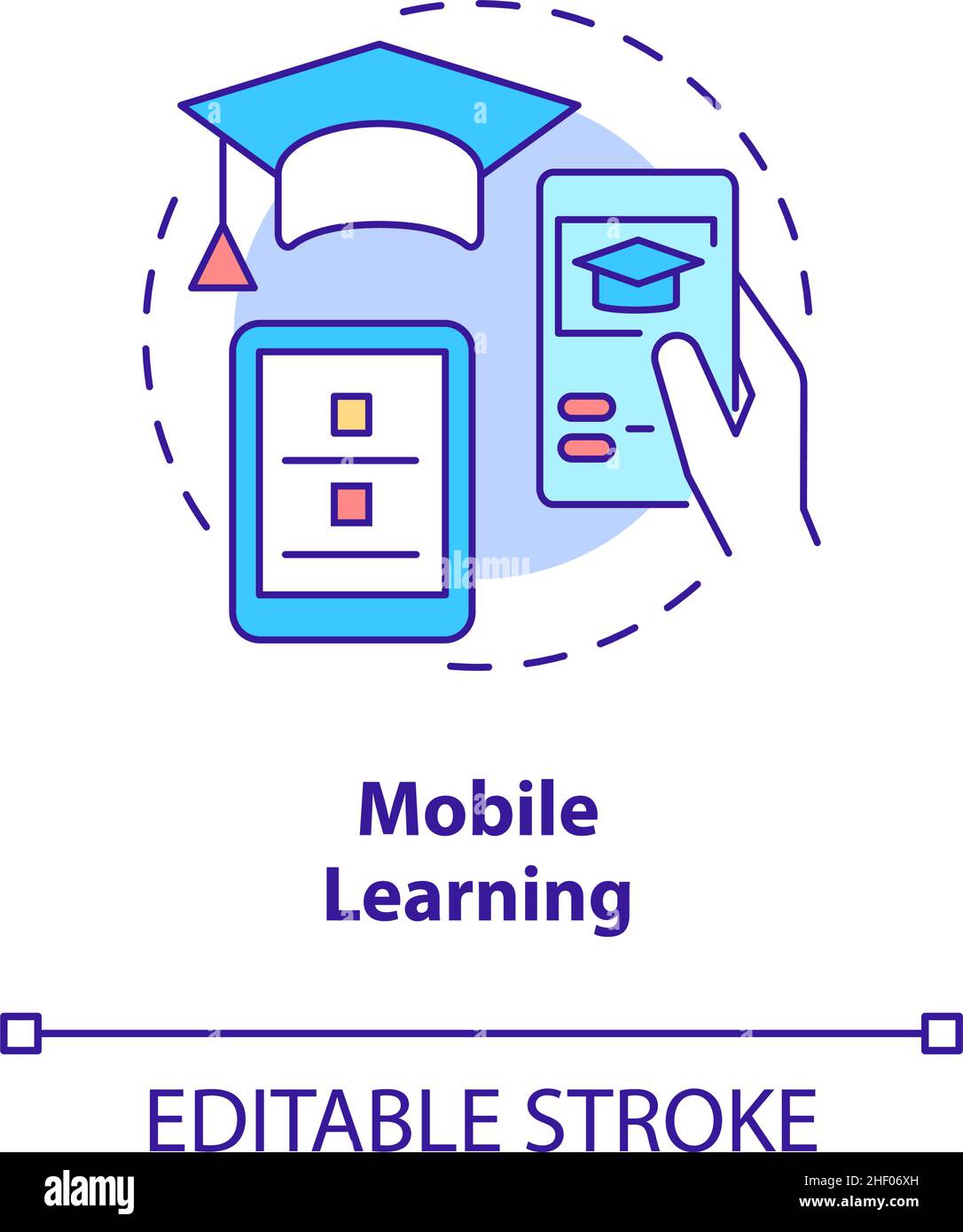 Mobile learning concept icon Stock Vector Image & Art - Alamy