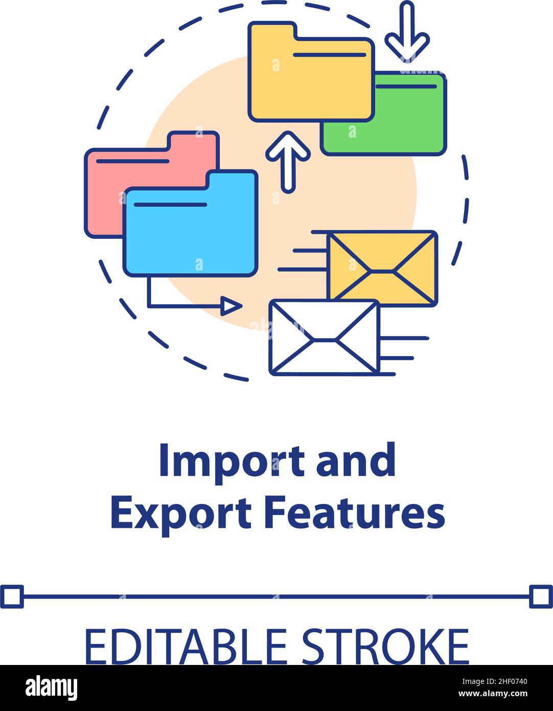 Import and export features concept icon Stock Vector Image & Art - Alamy