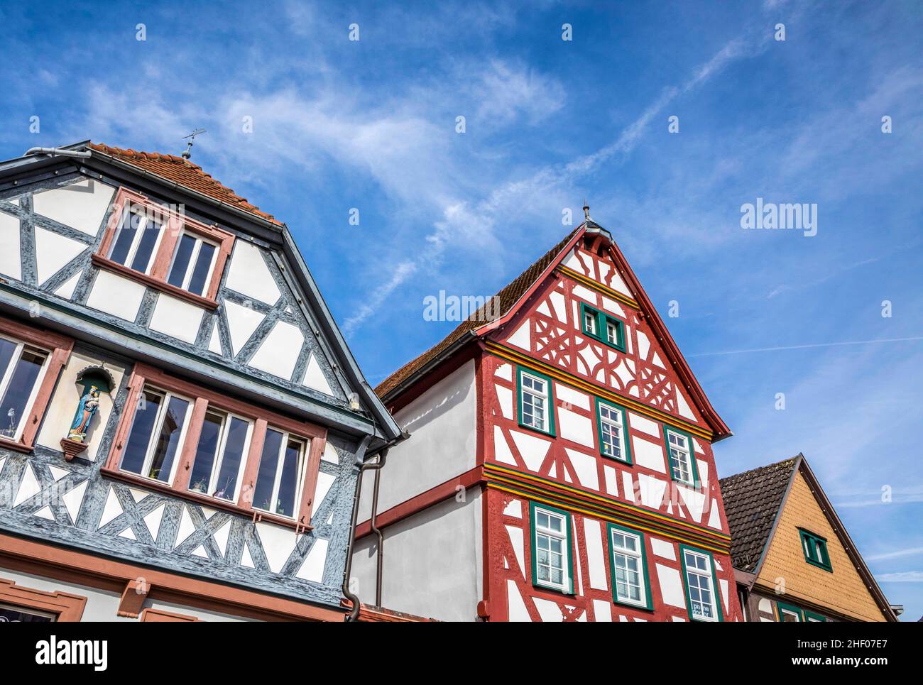 famous benedictine cloister in Seligenstadt, Germany under blue sky ...