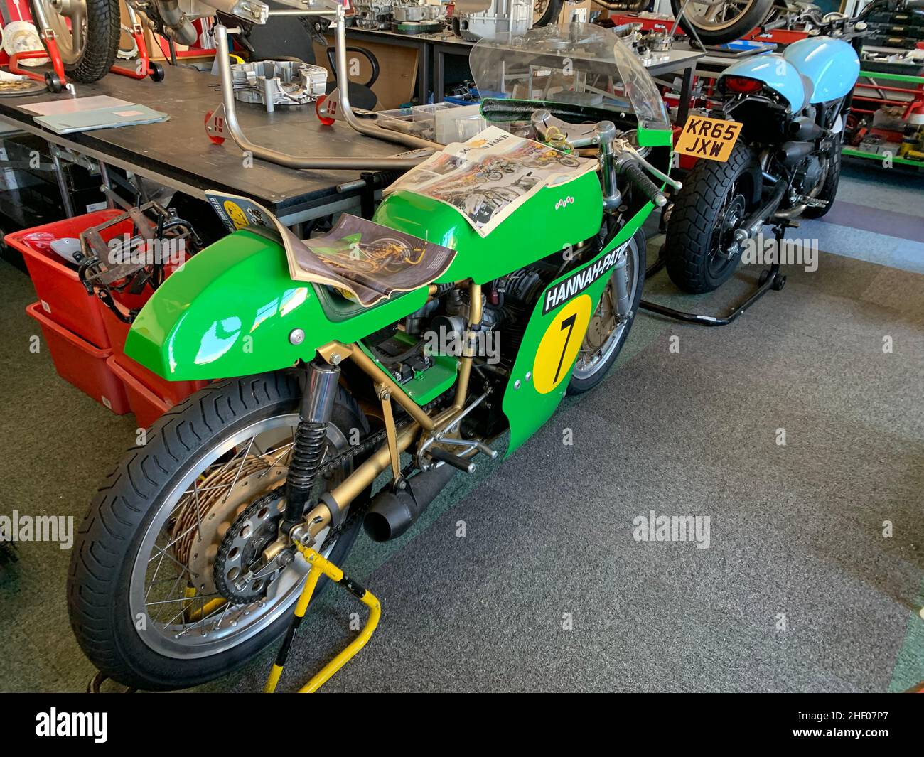 Hanna Paton motorbike being made Northampton UK racing racer bike speed ...