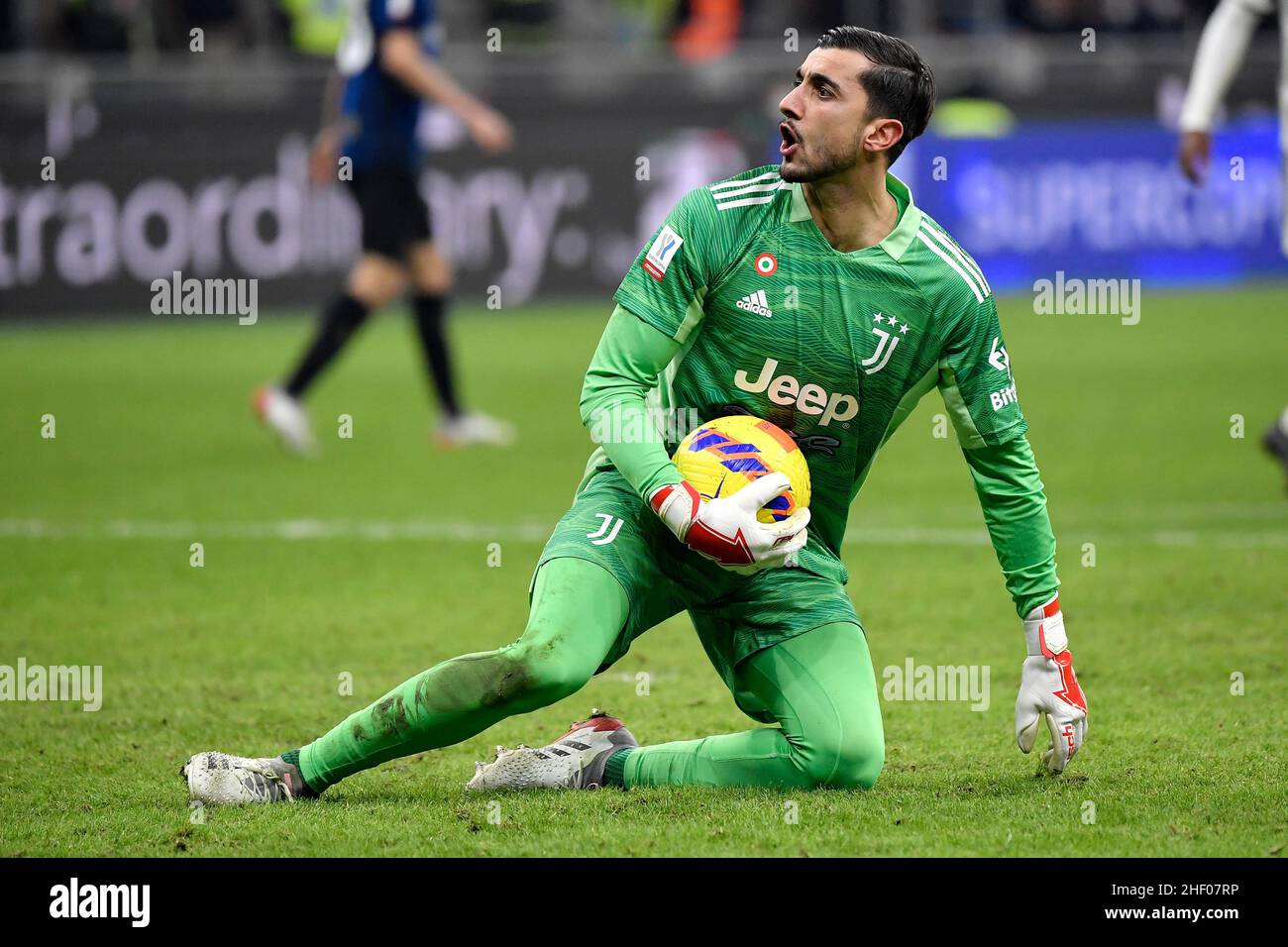 Milano, Italy. 12th Jan, 2022. Mattia Perin of Juventus FC reacts ...