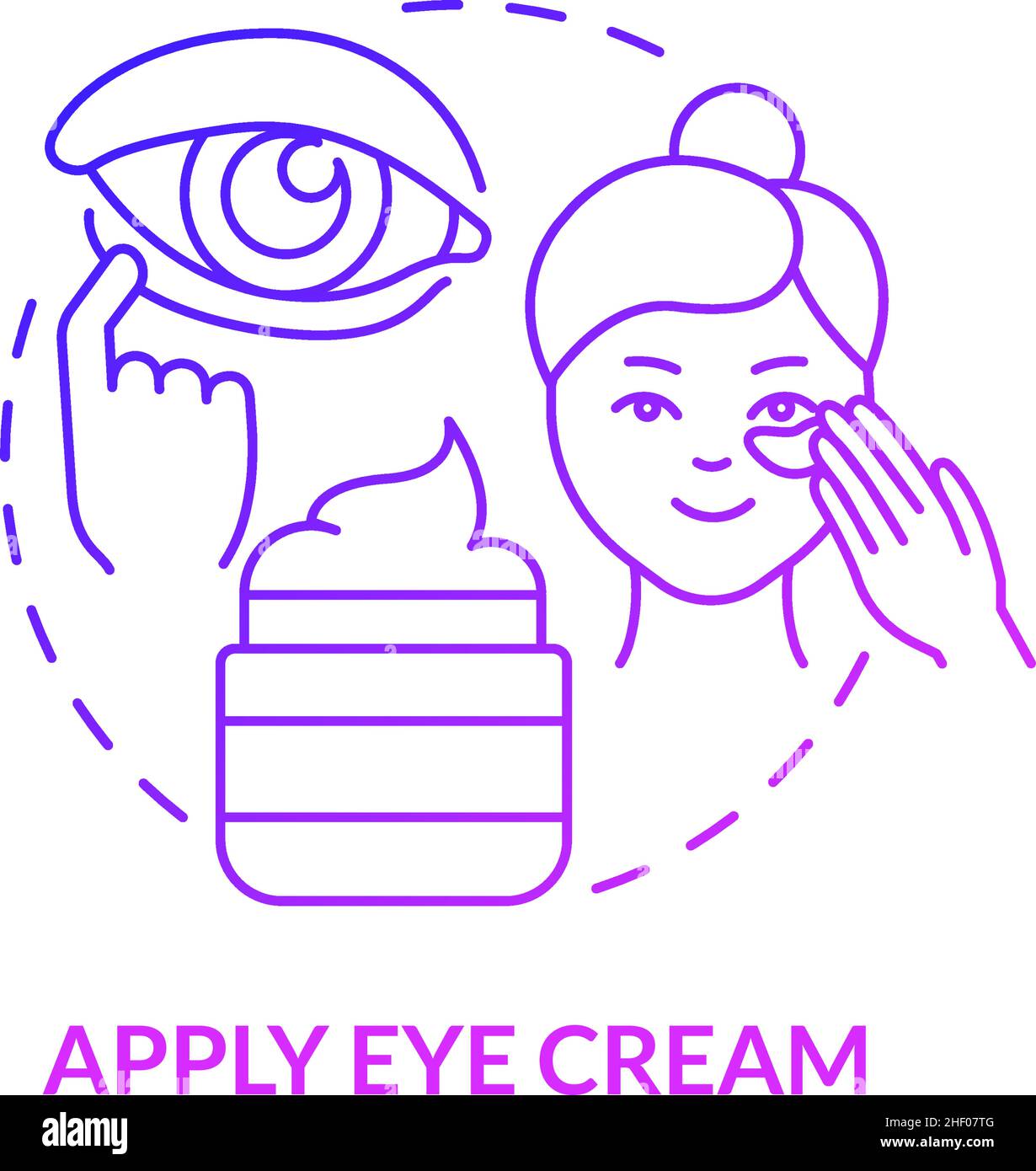Apply eye cream purple gradient concept icon Stock Vector Image & Art ...