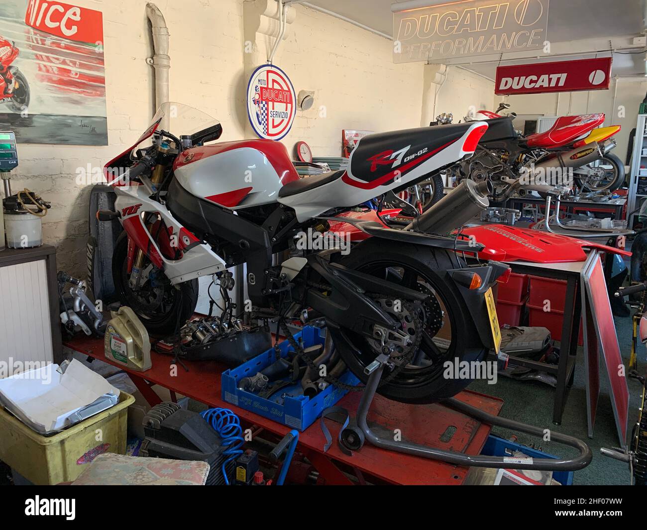 Ducati motorbikes being made Northampton UK Stock Photo - Alamy