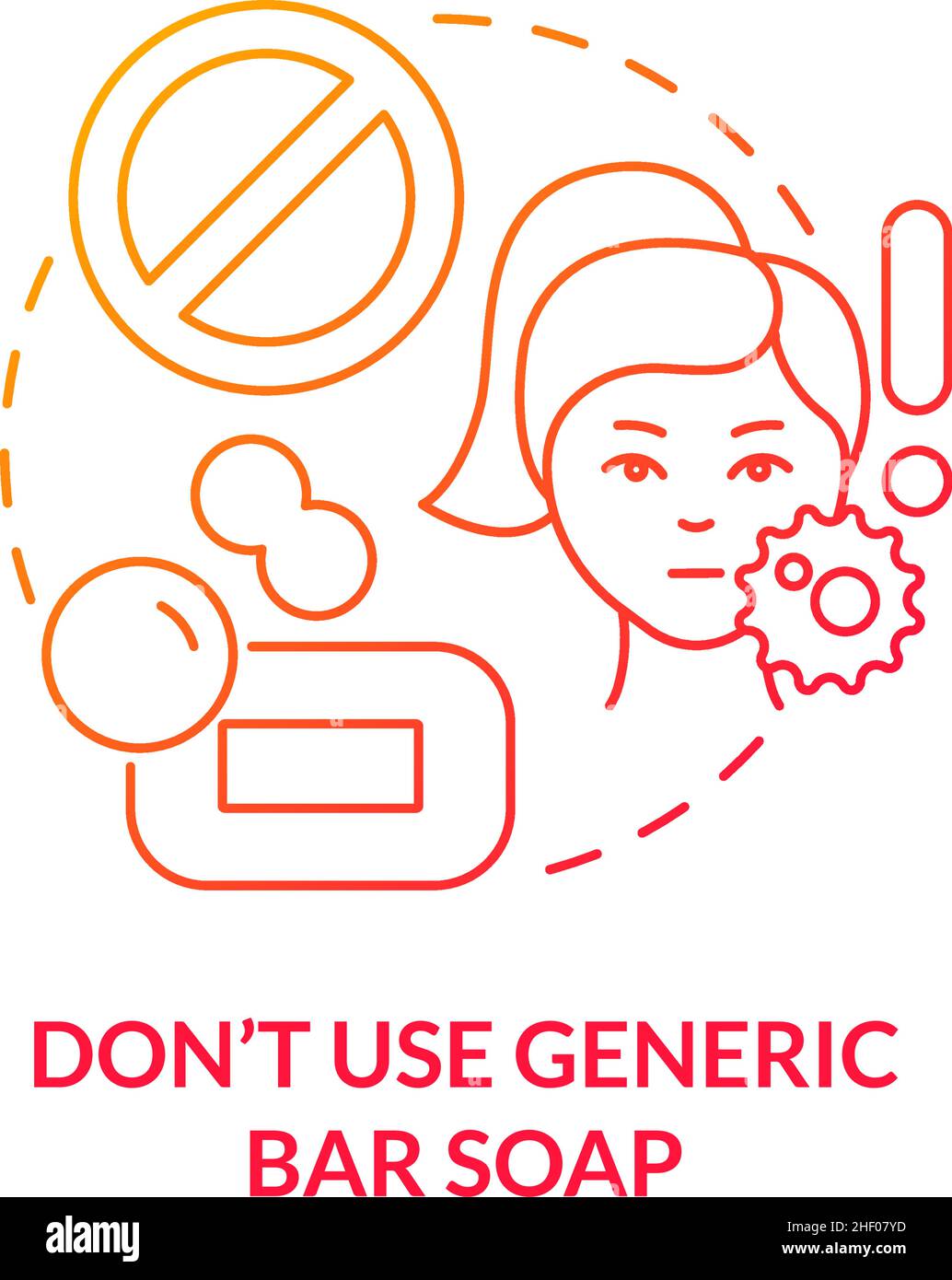 Dont use generic bar soap red gradient concept icon Stock Vector Image ...