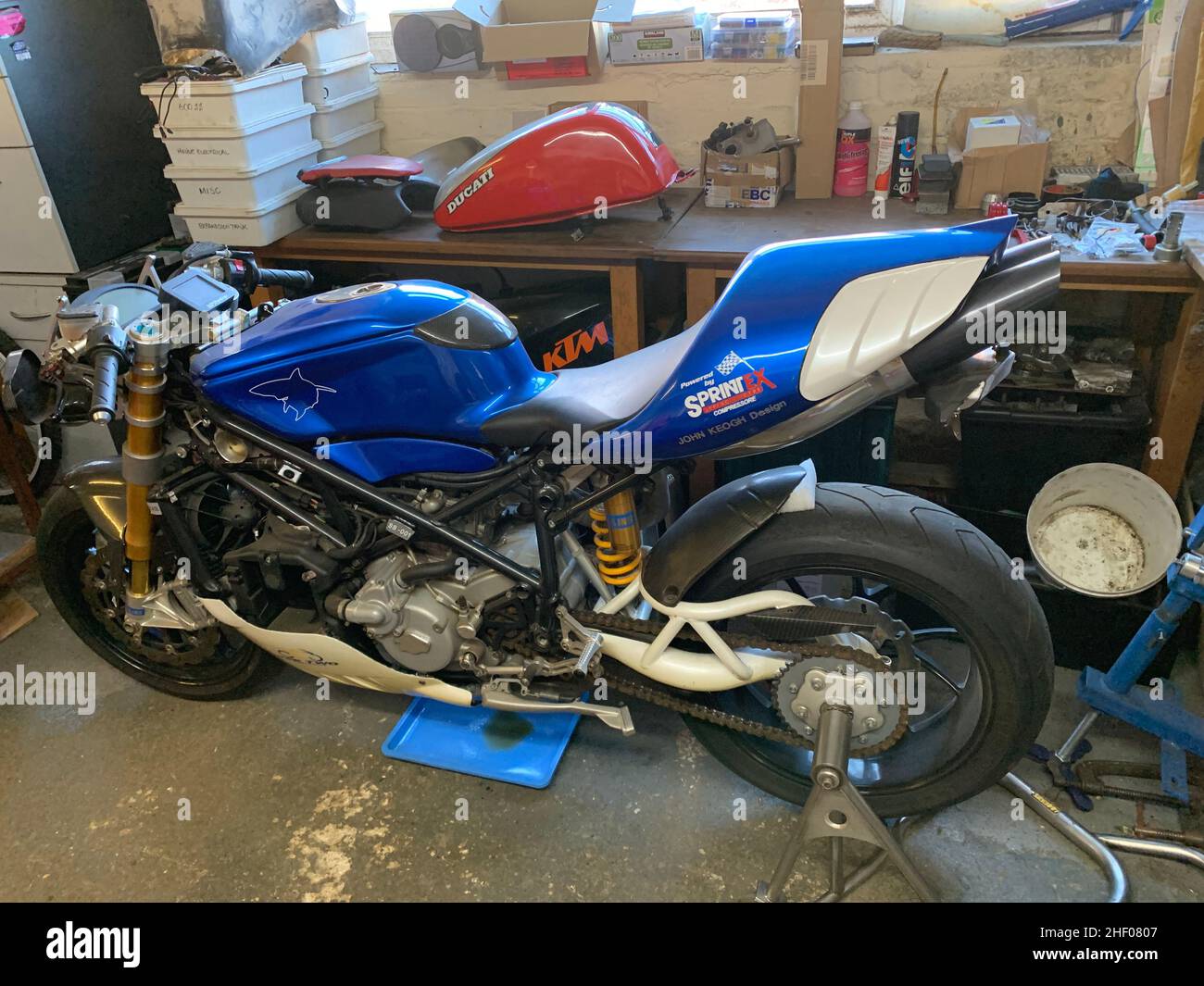 Ducati motorbikes being made Northampton UK racing bike petrol tank ...