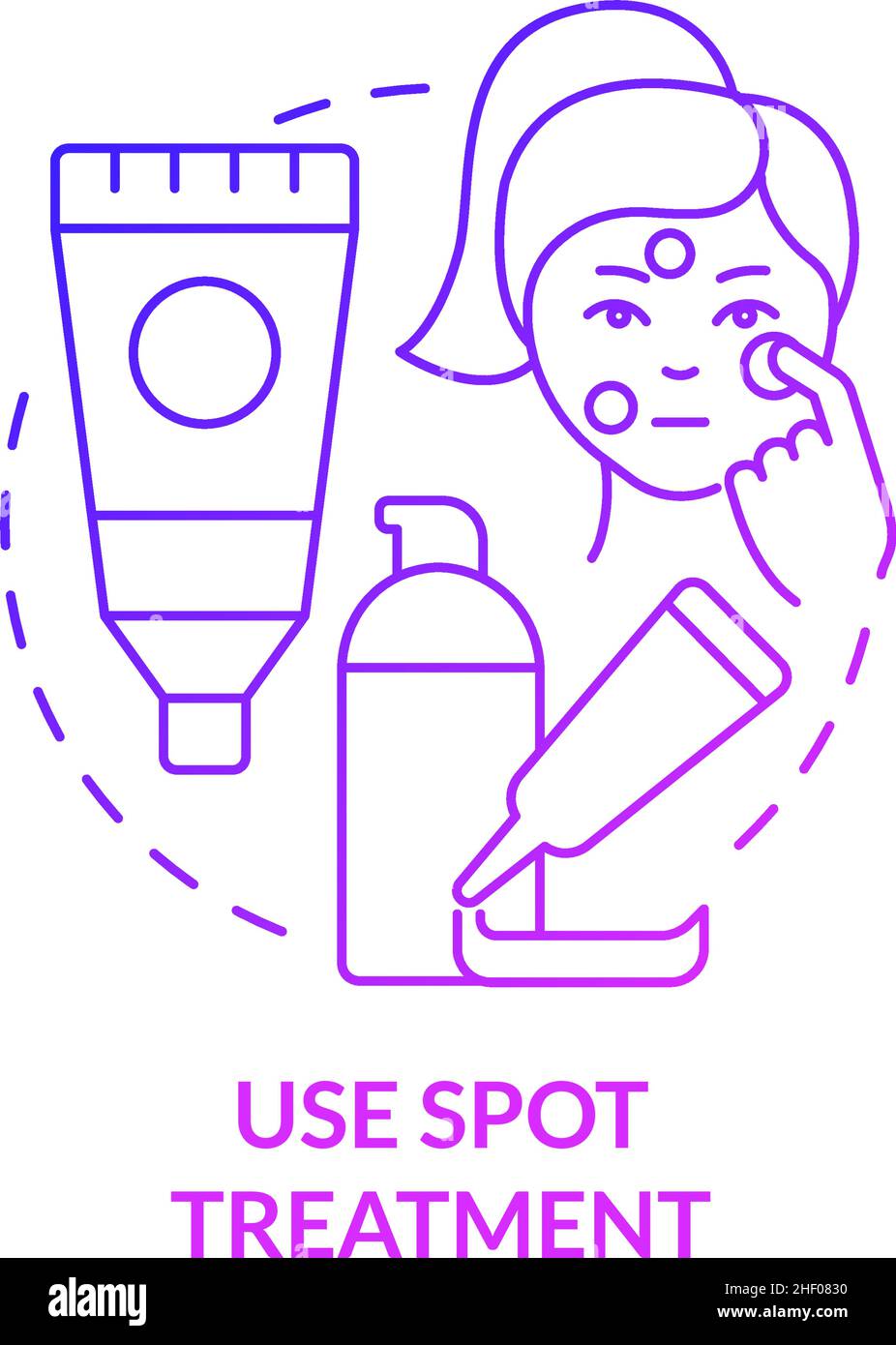 Use spot treatment purple gradient concept icon Stock Vector Image ...
