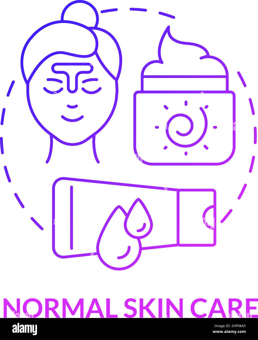 Normal skin care purple gradient concept icon Stock Vector Image & Art ...