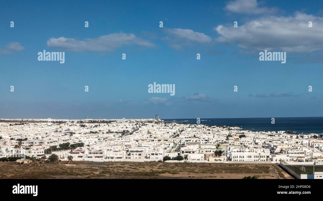 aerial of Arrecife, the capital of the spain island of Lanzarote Stock ...