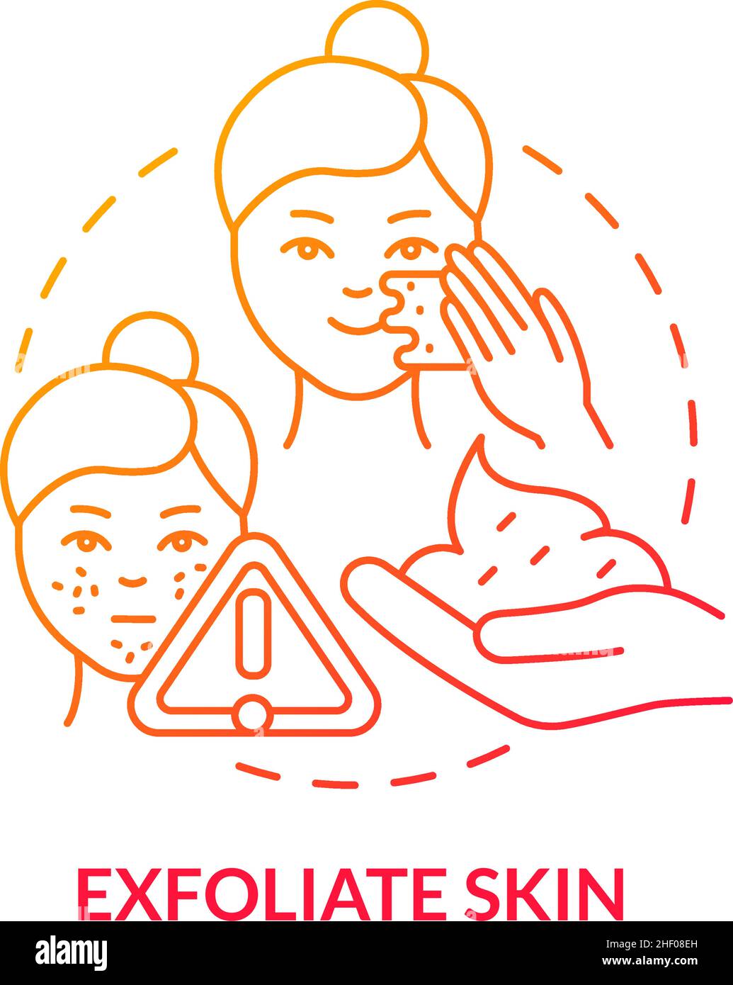 Exfoliate skin red gradient concept icon Stock Vector Image & Art - Alamy