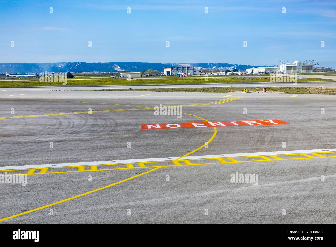 no entry sign at the runway in Marseilles, France Stock Photo - Alamy