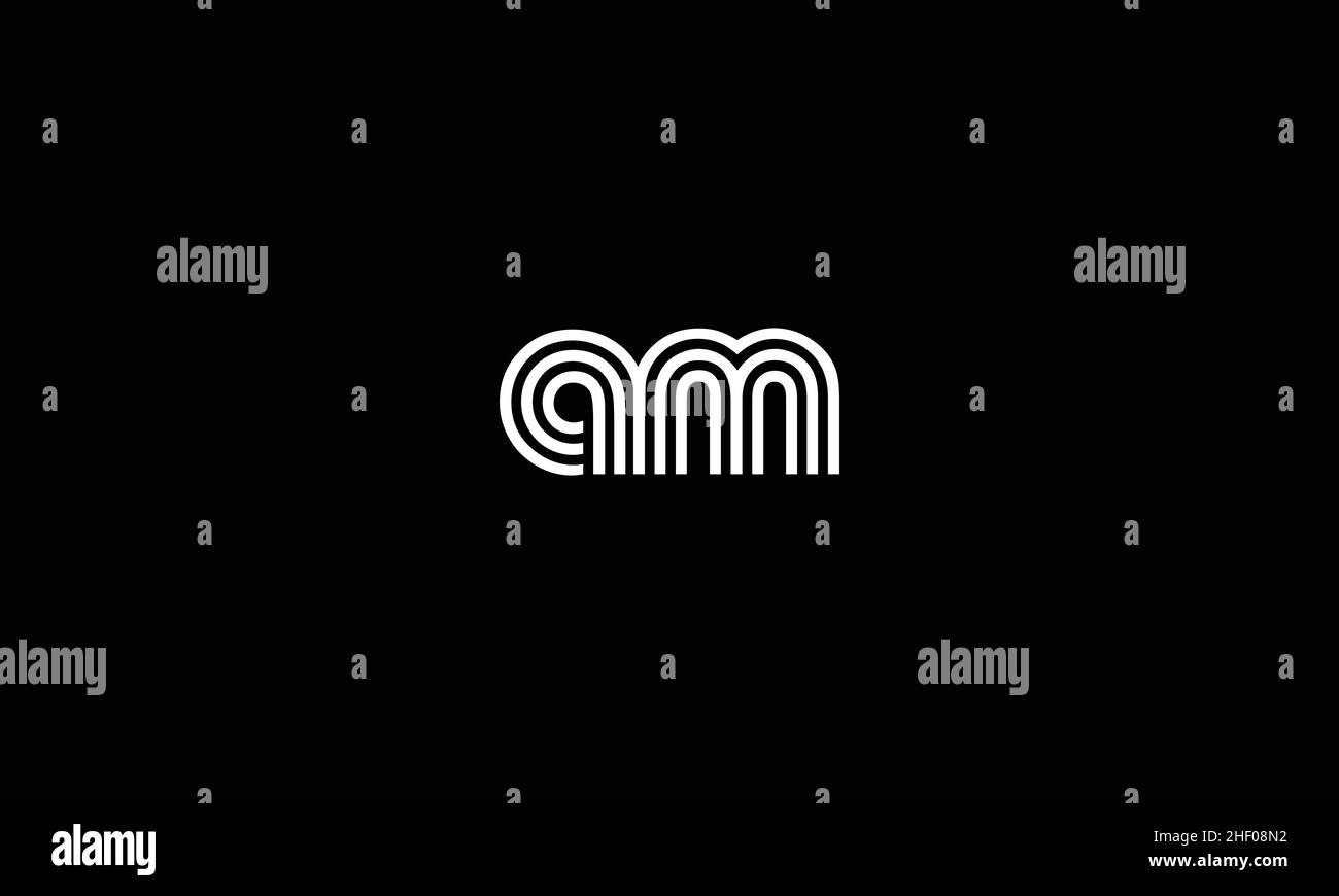 Creative letter AM graphic lines alphabet icon/logo design Stock Vector ...