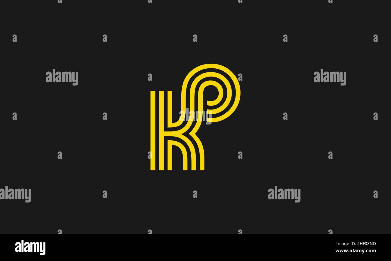 Creative letter KP graphic lines alphabet icon/logo design Stock Vector ...