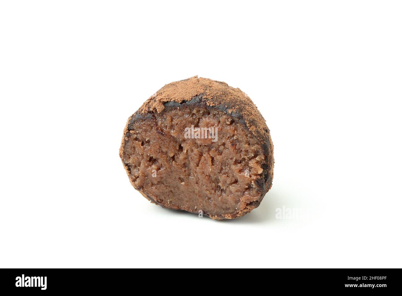 Half sweet truffle isolated on white background Stock Photo - Alamy