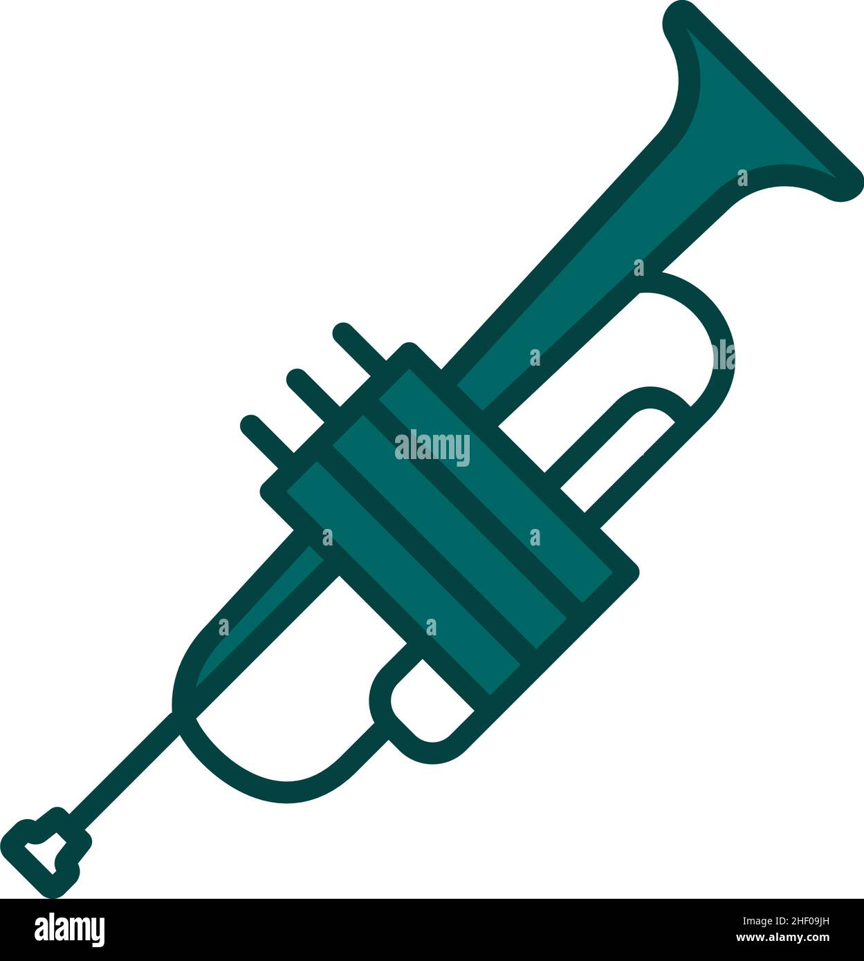 Horn Icon. Editable Bold Outline With Color Fill Design. Vector ...