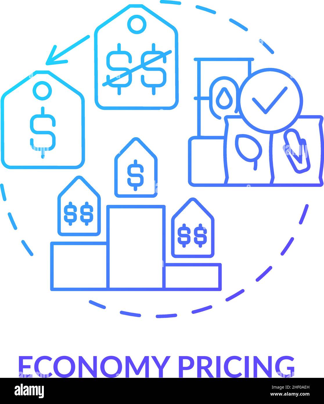 Economy pricing blue gradient concept icon Stock Vector Image & Art - Alamy