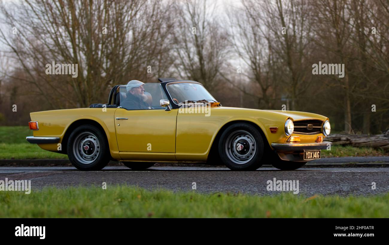 1968 yellow Triumph TR6 classic sports car Stock Photo - Alamy